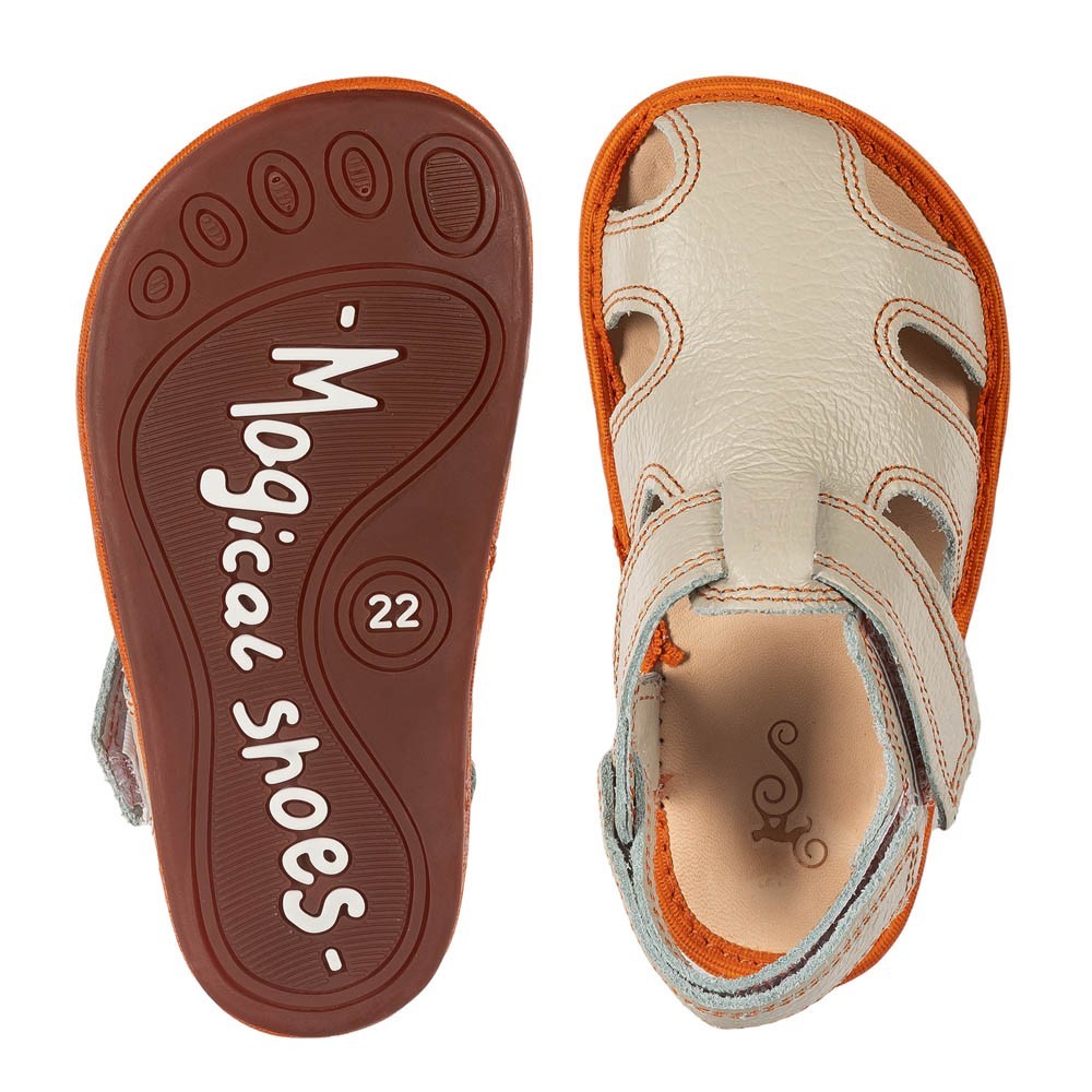 Sandalias Barefoot Magical Shoes Janu Beige-Naranja
